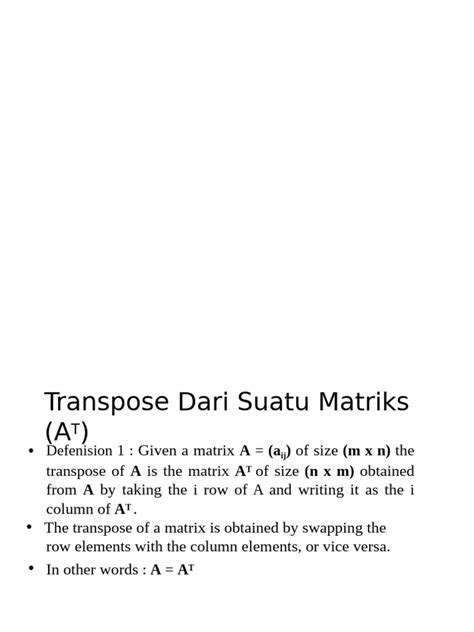 Transpose Matriks Pdf