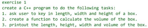 Solved Exercise Create A C Program To Do The Following Chegg Com