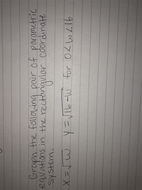 answered graph the following pair of parametric… bartleby