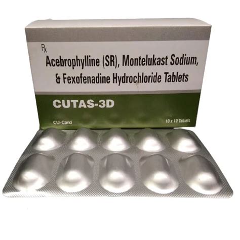 Acebrophylline Sr 200 Mg Montelukast Sodium 10 Mg Fexofenadine Hydrochloride 120 Mg Cutas
