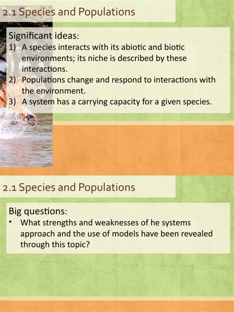 2 1 Species And Populations Pdf Ecological Niche Ecosystem