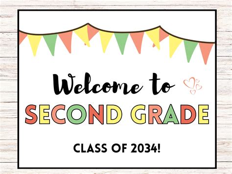 Welcome To 2nd Grade Sign