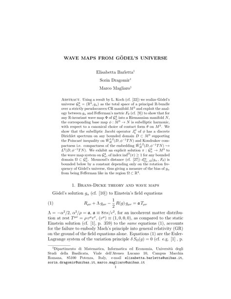 Pdf Wave Maps From Godels Universe