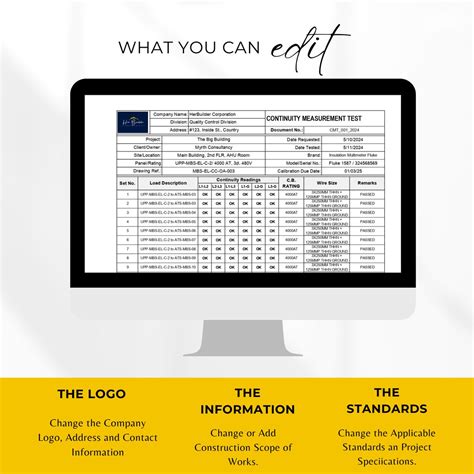 Continuity Test Form Electrical Testing Template Testing And