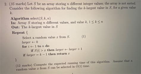 Solved 2 35 Marks Let S Be An Array Storing N Different