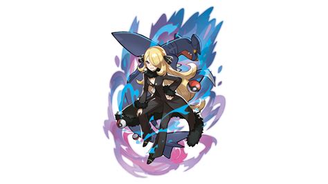 Pok Mon Trainers Cynthia And Garchomp Wallpaper Cat With Monocle