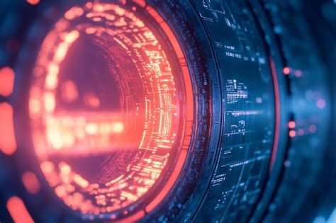 Neon Electro Grid With Swirling Patterns Premium Ai Generated Image