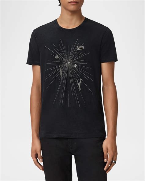 John Varvatos Mens Organic Cotton Beaded Starburst T Shirt Neiman Marcus