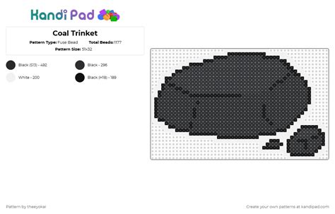 Coal Trinket Fuse Bead Pattern Kandi Pad Kandi Patterns Fuse Bead
