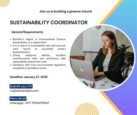 Eshram Jobs On Linkedin Hiring Sustainability Apply Hiring Sustainabilitycoordinator…