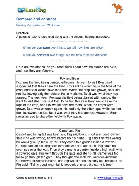 grade 3 compare contrast a pdf