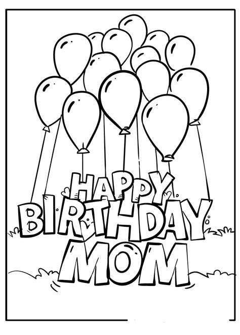 Happy Birthday Mom Coloring Pages Printable For Free Download