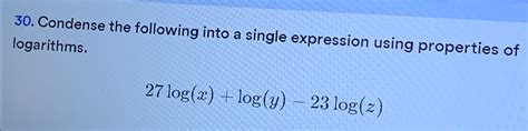 Solved Condense The Following Into A Single Expression Using