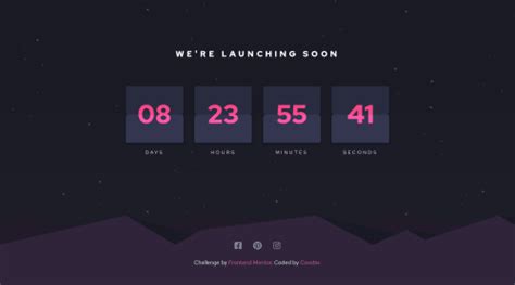Frontend Mentor Countdown Timer Coding Challenge Solution