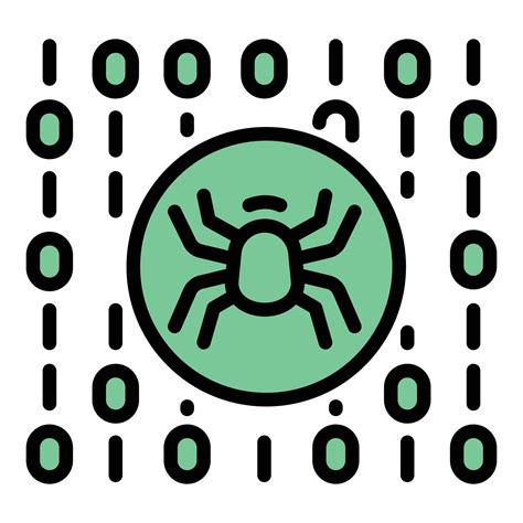 Cyber Bug Icon Outline Vector Ddos Code 14341091 Vector Art At Vecteezy