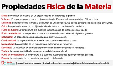 Ejemplos De Propiedades Físicas
