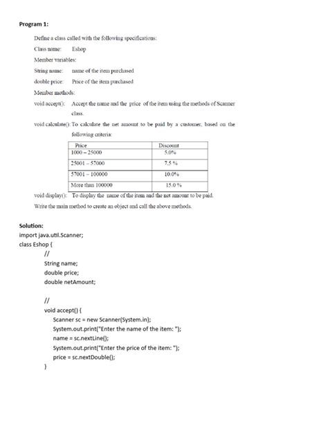 Java Programs For Discount And Calculations Pdf Speed Interest