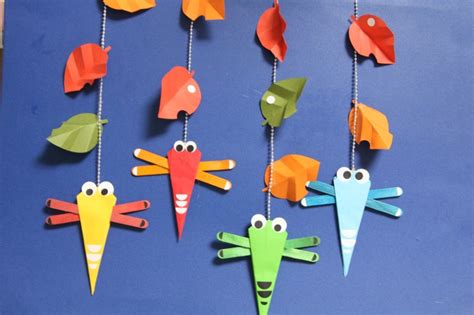 가을환경판 가을모빌만들기는 잠자리접기로 완성 네이버 블로그