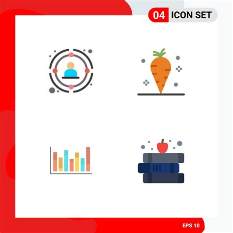Editable Vector Line Pack Of 4 Simple Flat Icons Of Link Graph People