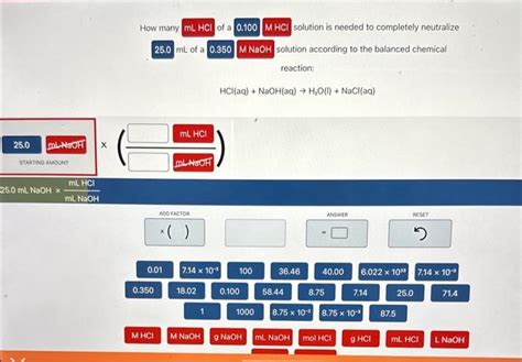 solved how many of a mhcl solution is needed to completely
