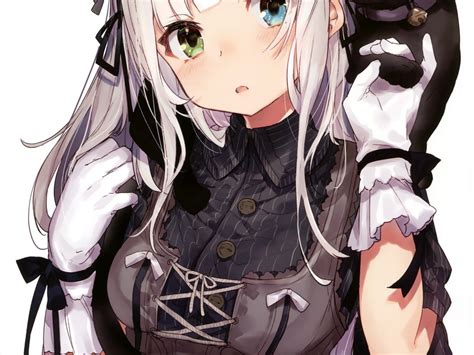 Аниме девушка с черно белыми волосами фото и картинки Abrakadabra Fun