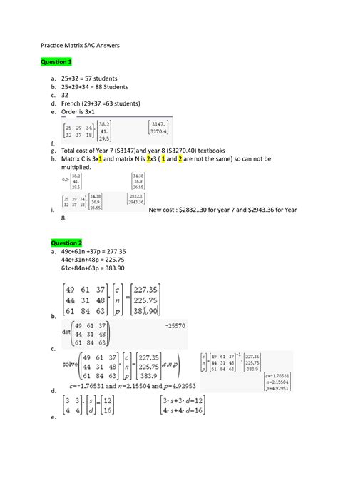 2017 Practice Matrix Sac Answers Practice Matrix Sac Answers Question