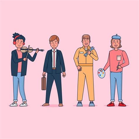 큰 집합의 컬렉션은 전문 유니폼 평면 그림을 입고 다양한 직업이나 직업 사람들을 격리합니다 무료 벡터