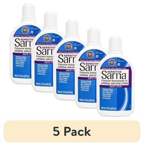 5 Pack Sarna Sensitive Steroid Free Anti Itch Lotion Unscented
