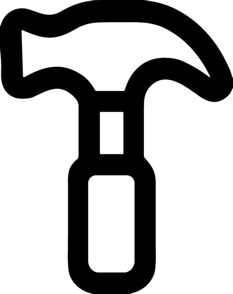 Minimalist Lineart Hammer Construction Tool Symbol Outline Shape Icon