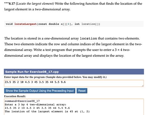 Solved ∗∗∗817 Locate The Largest Element Write The