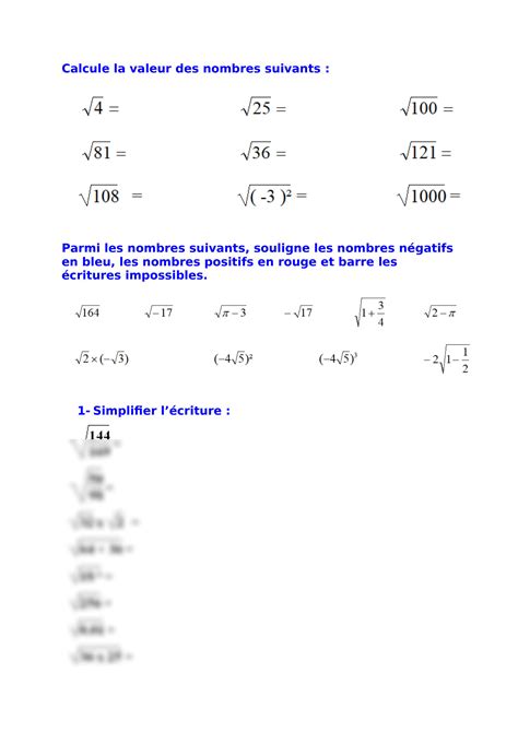 SOLUTION Calcule La Valeur Des Nombres Suivants Studypool