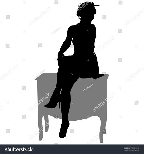 Silhouette Pinup Sexy Girl Stock Vector Royalty Free 1186385218