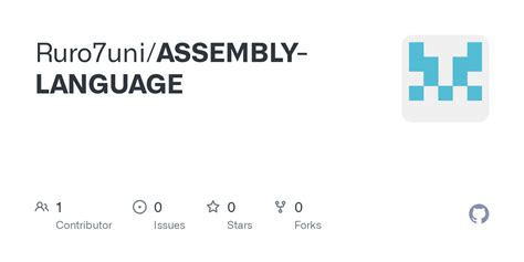 Github Ruro7uniassembly Language