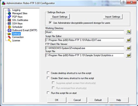 Settings Menu