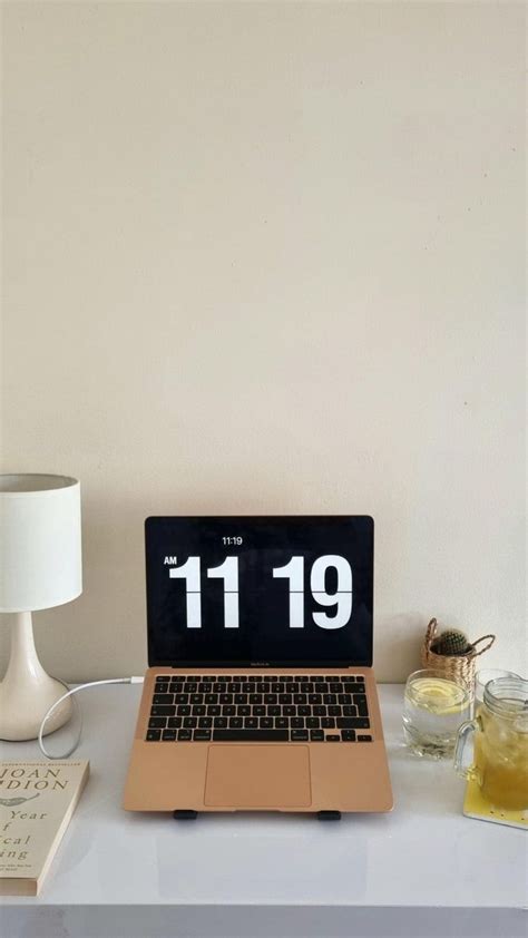 Minimalist Aesthetic Desk Setup Desk Setup Clock Minimalist Aesthetic