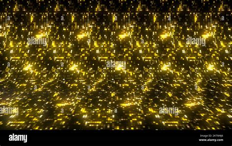 Abstract Digital Data Background With Glowing Particles Motion Circuit Board With Data Flow