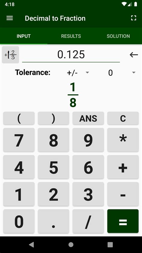 Decimal To Fraction Converter Calculator App On Amazon Appstore