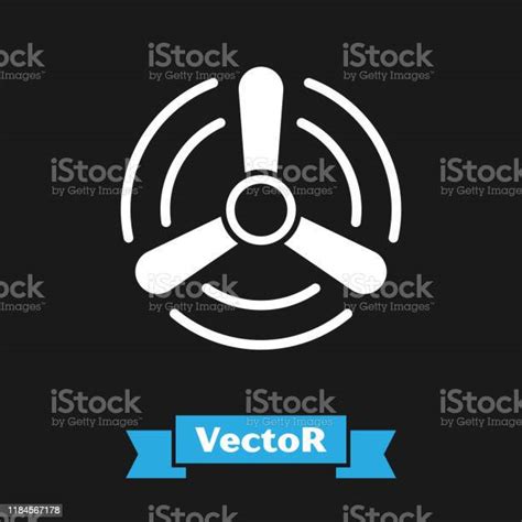 검은 색 배경에 격리 된 흰색 풍력 터빈 아이콘입니다 풍력 발전기 기호입니다 전력 생산을 위한 풍차 벡터 일러스트레이션 개념에