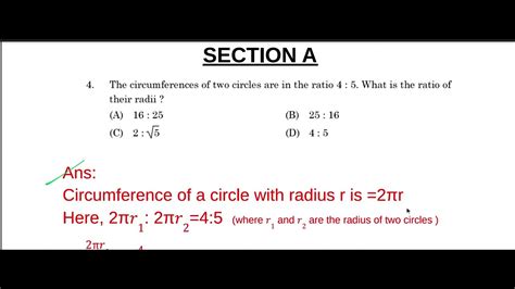 The Circumferences Of Two Circles Are In The Ratio 45what Is The