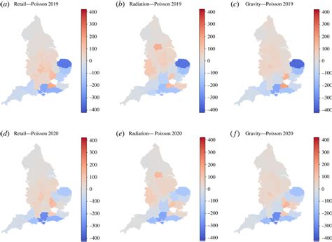 Heatmaps Showing The Difference Between The Modelled Distribution Of