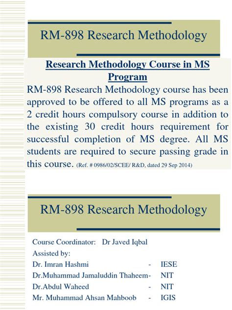 Rm 898 Research Methodology 2016 Pdf Scientific Method Methodology
