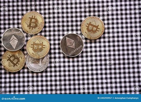Bitcoin Cryptography Concept Digital Money Editorial Photography