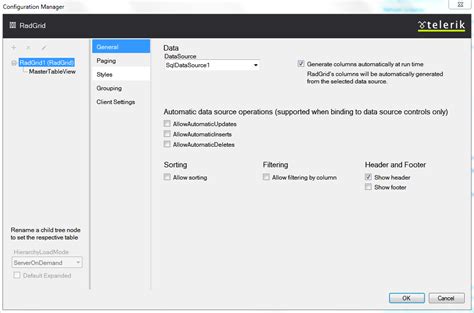 Telerik Web Forms Grid Design Time Setting Radgrid Telerik Ui For Asp