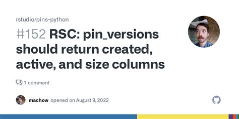 RSC Pin Versions Should Return Created Active And Size Columns Issue Rstudio Pins