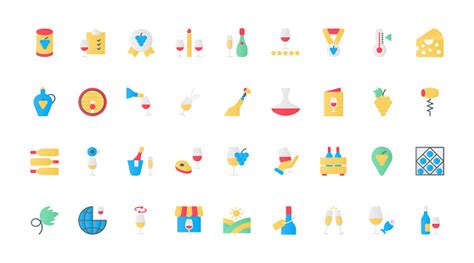 와인 플랫 아이콘 세트 저장 및 포도 와인 와이너리 및 지하실 배럴의 시음 개체 그룹에 대한 스톡 벡터 아트 및 기타 이미지 개체 그룹 건강 진단 건강관리와 의술