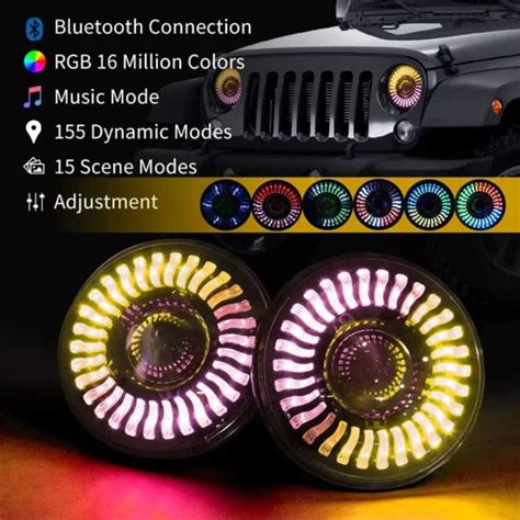 Jeep Wrangler Jk Led Headlights With Rgb Halo Turn Signal Suparee Us