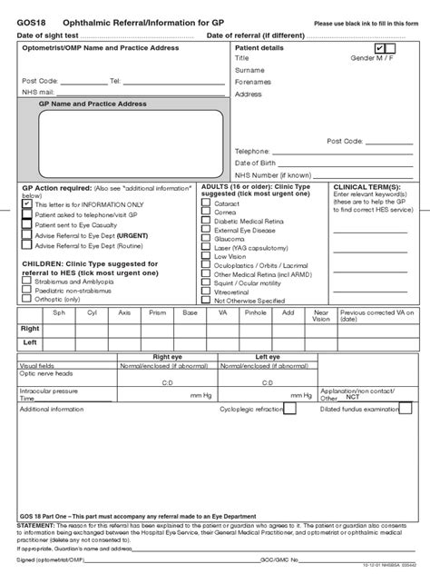 Gos18 Referral Form 1 Pdf Human Eye Facial Features