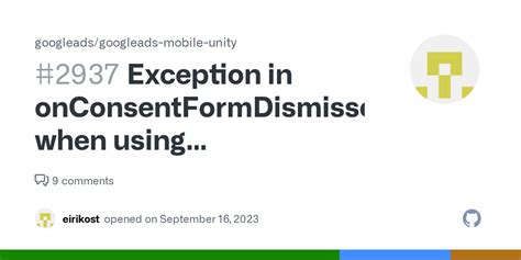 Exception In OnConsentFormDismissed When Using Development Build