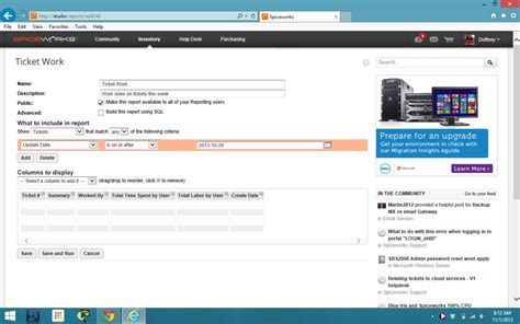 How Do I Create A Ticket Report Showing Hours Worked Between Specific