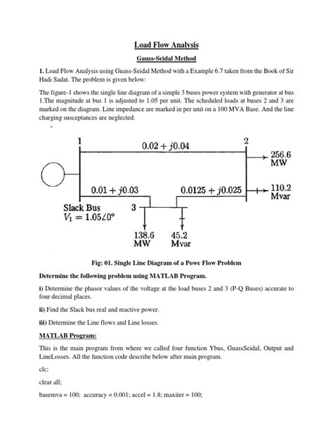 Assignment Load Flow Analysis Pdf Force Electrical Engineering